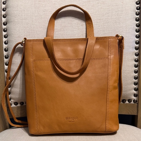 Margot New York | Bags | Margot Womens Tan Leather Small Totecrossbody ...